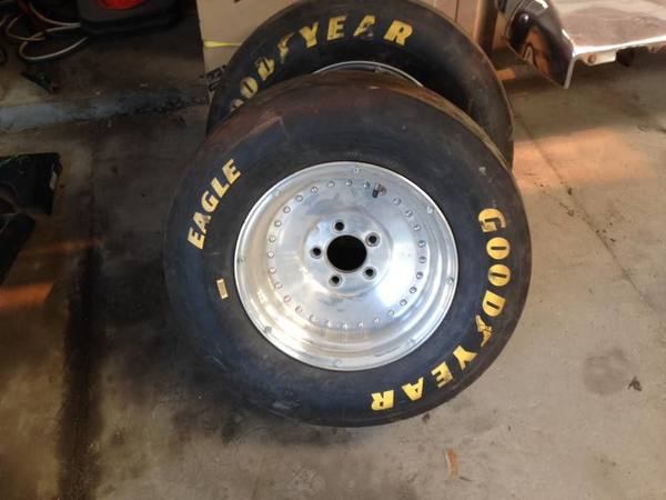 Goodyear 28x10x15 Slicks on Centerline 15x9 Drag Wheels for Sale in ...
