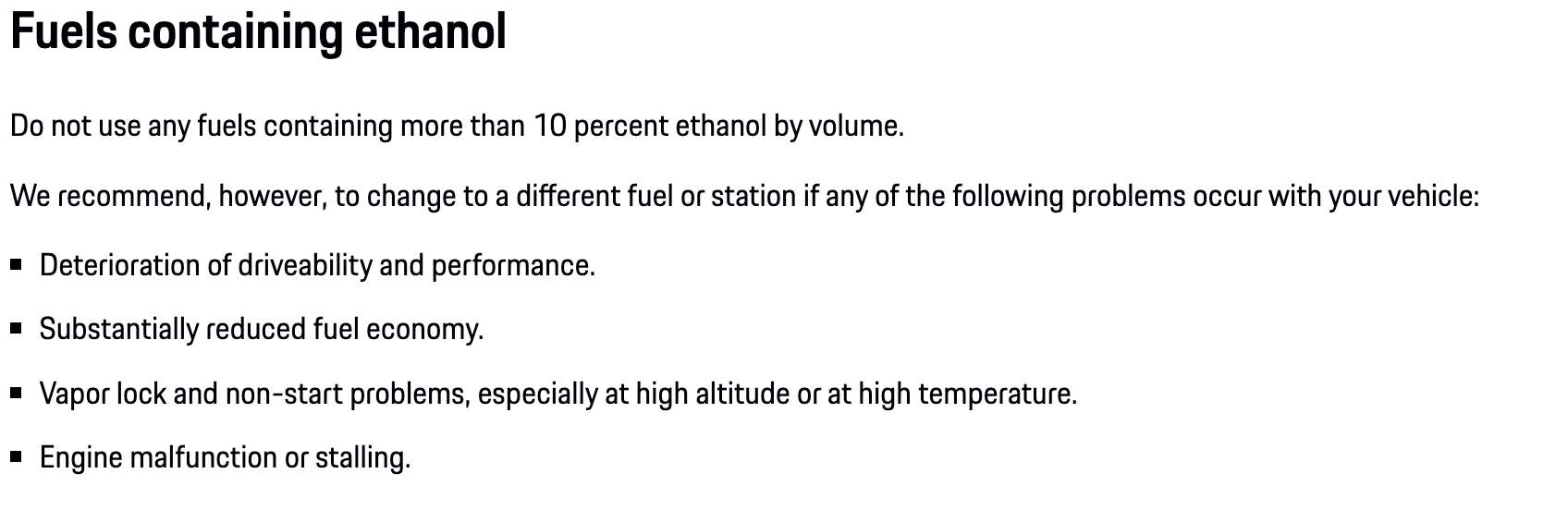 Q: E15 Gas Safe? California %15 ethanol gas - Rennlist - Porsche ...