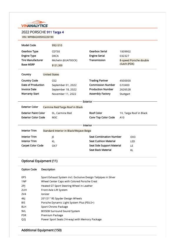 2022 Porsche 911 Targa 4 (CPO) - Rennlist - Porsche Discussion Forums
