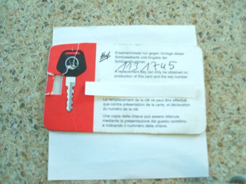 X-Post: Need Pictures/Scans of Original Master Key Cards - Rennlist ...