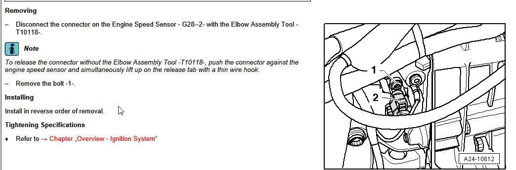Crank Positioning Sensor location on a 2013 Q5 Premium Plus 2.0L - AudiWorld Forums