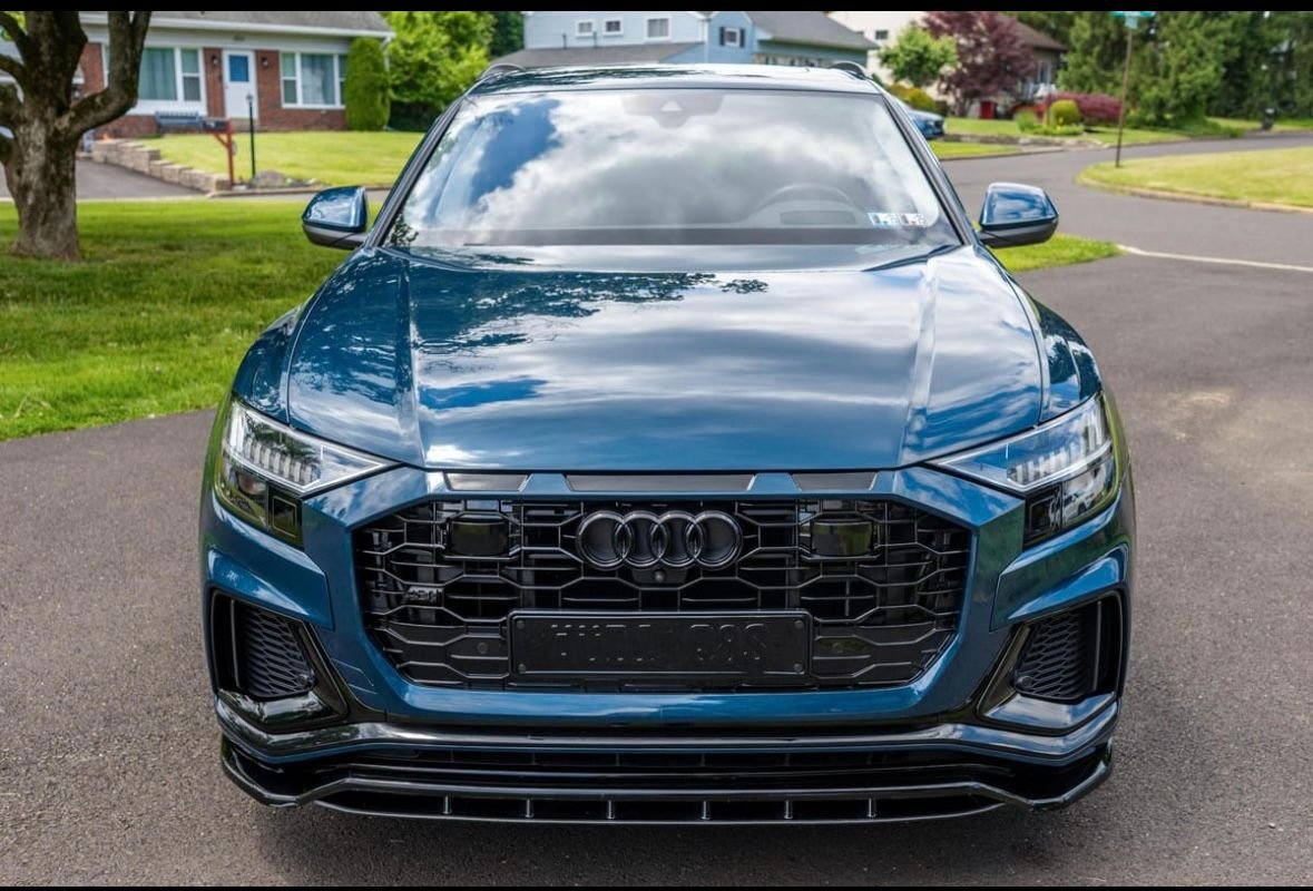 Audi Q8 S-Line Maxton Design Front Splitter and Rowen Rear Gate Spoiler ...
