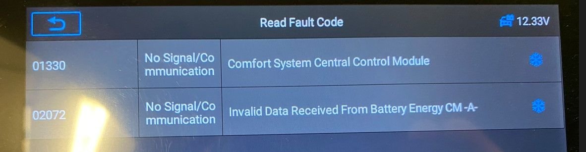 SE: Several error codes appeared on my A6 C6 2007, need help ...