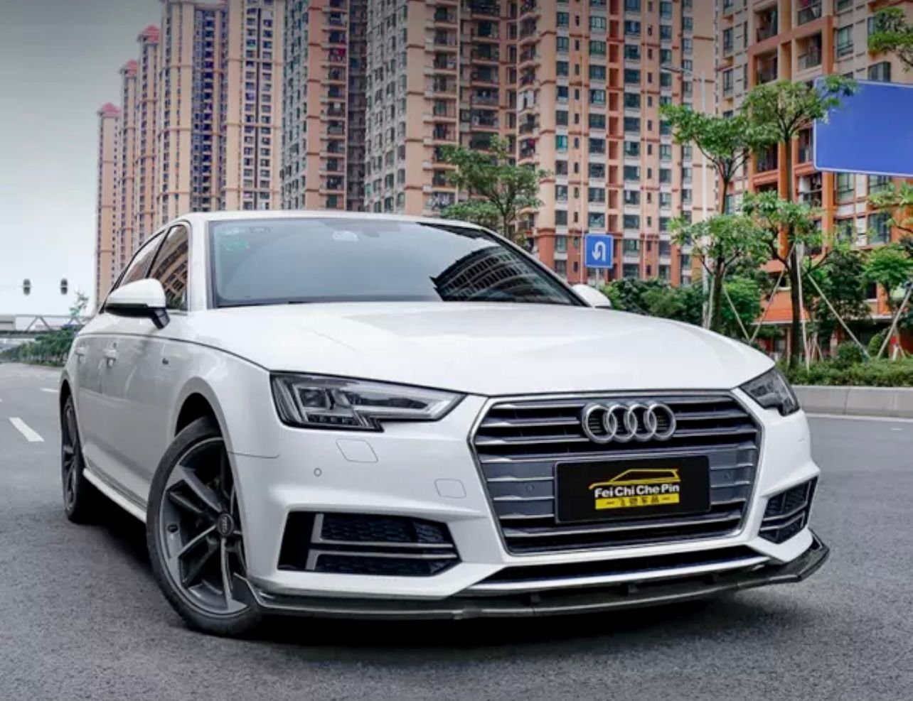 Gloss Black Front Bumper Spoiler Lip For Audi A4 B9 Sedan 4-Door 17-18 ...