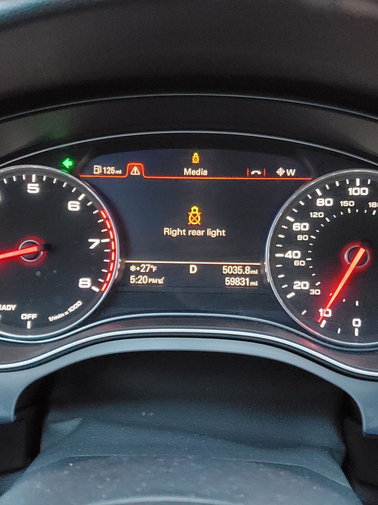 "Righ rear light" error warning. But all lights illuminate? - AudiWorld Forums