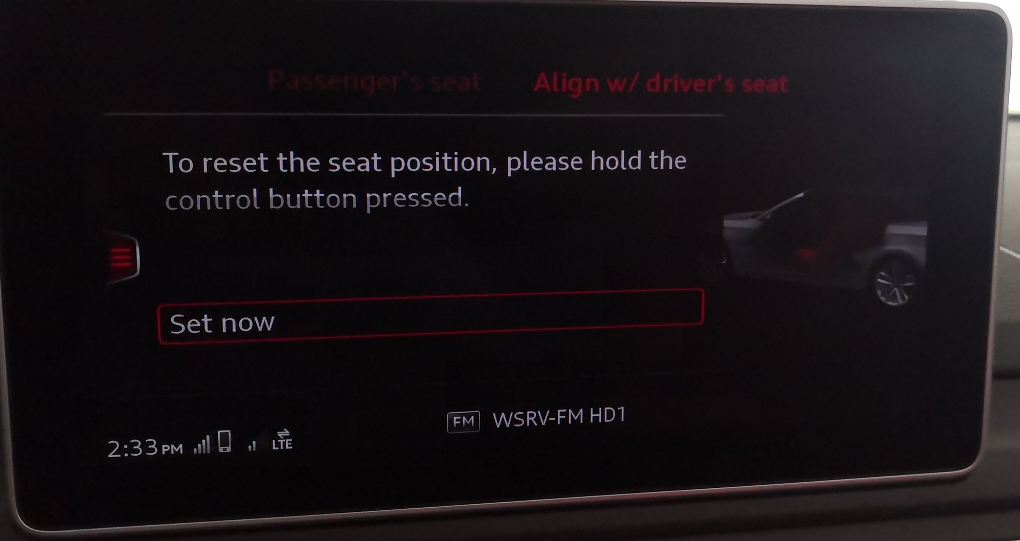Align passenger seat through MMI - AudiWorld Forums