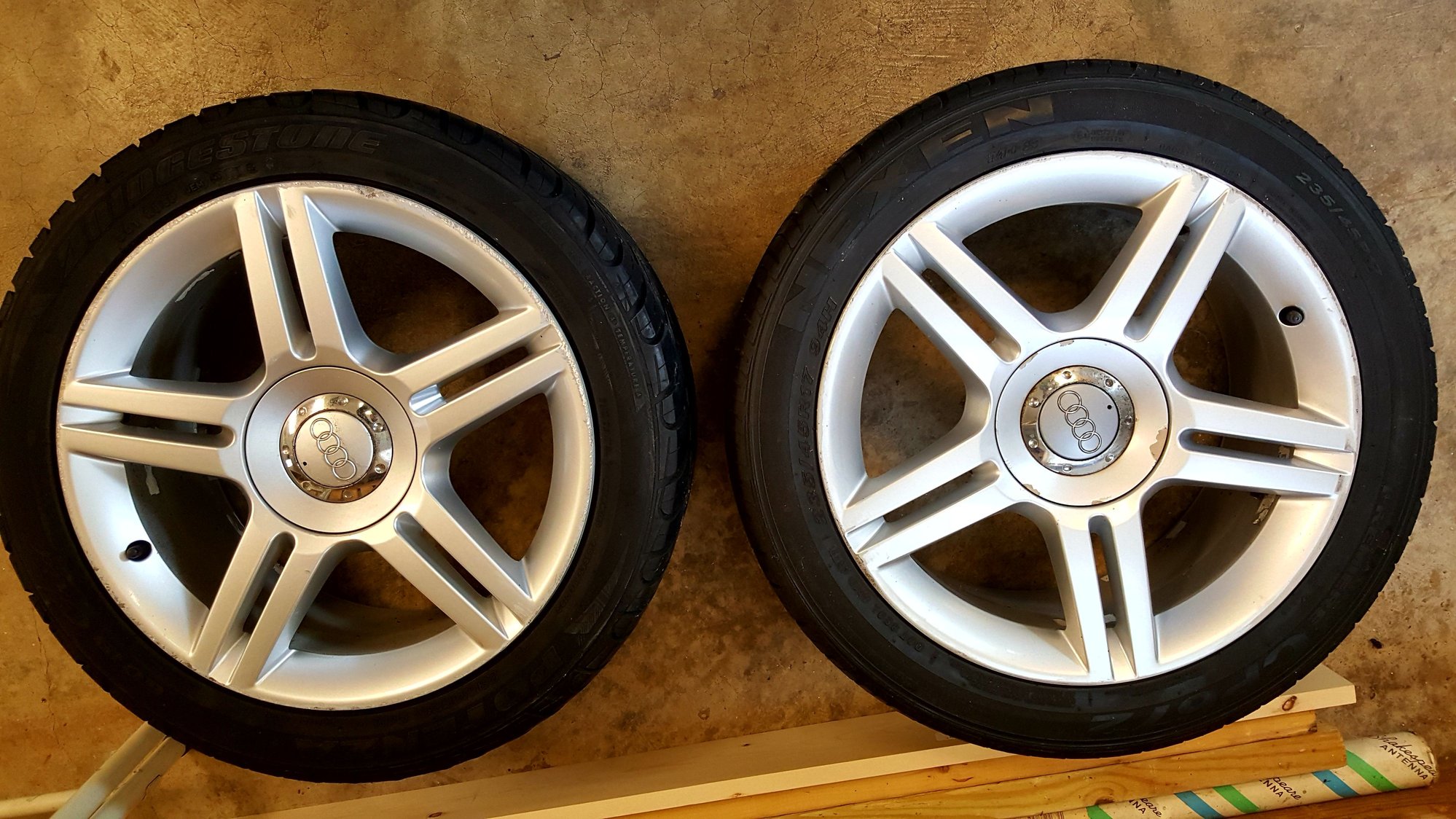 Audi A4 TWO (2) 2005-09 OE Audi A4 S4 RS4 5 Double Spoke 17" Wheel Rim ...