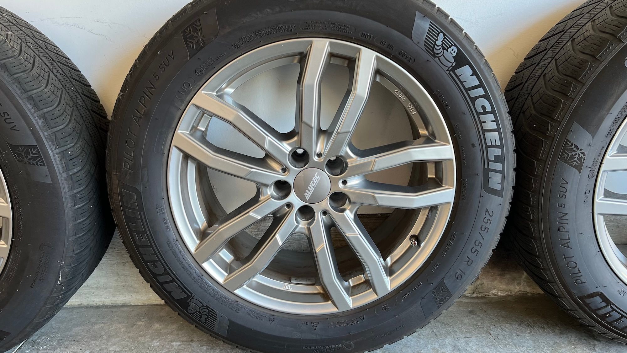 Alutec/Audi 19" wheels w/Michelin Pilot Alpin 5 Snow Tires 255/55/R19 ...