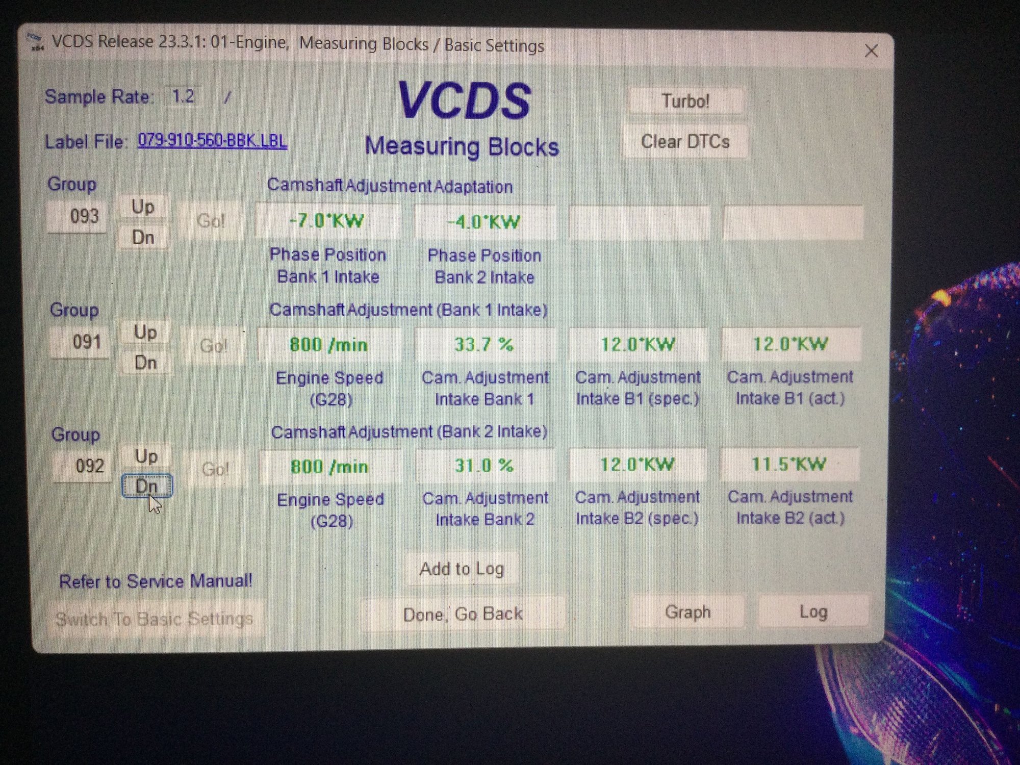 B6 vcds cam measurements - AudiWorld Forums