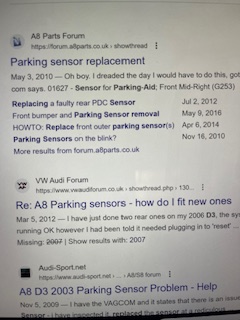 Parking Aid module location - AudiWorld Forums