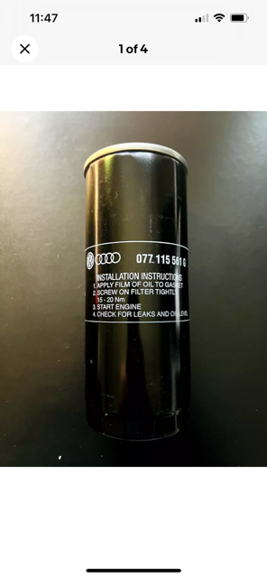 Genuine OEM Audi engine oil filter for A6 4.2 or S6 for Gen 2 C5 ...