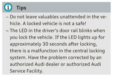 Audi A7 boot will open but not close, it just beeps 3 times ...