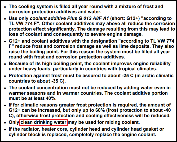 Added 0.5 Liter of drinking water to coolant ... now what? - AudiWorld ...