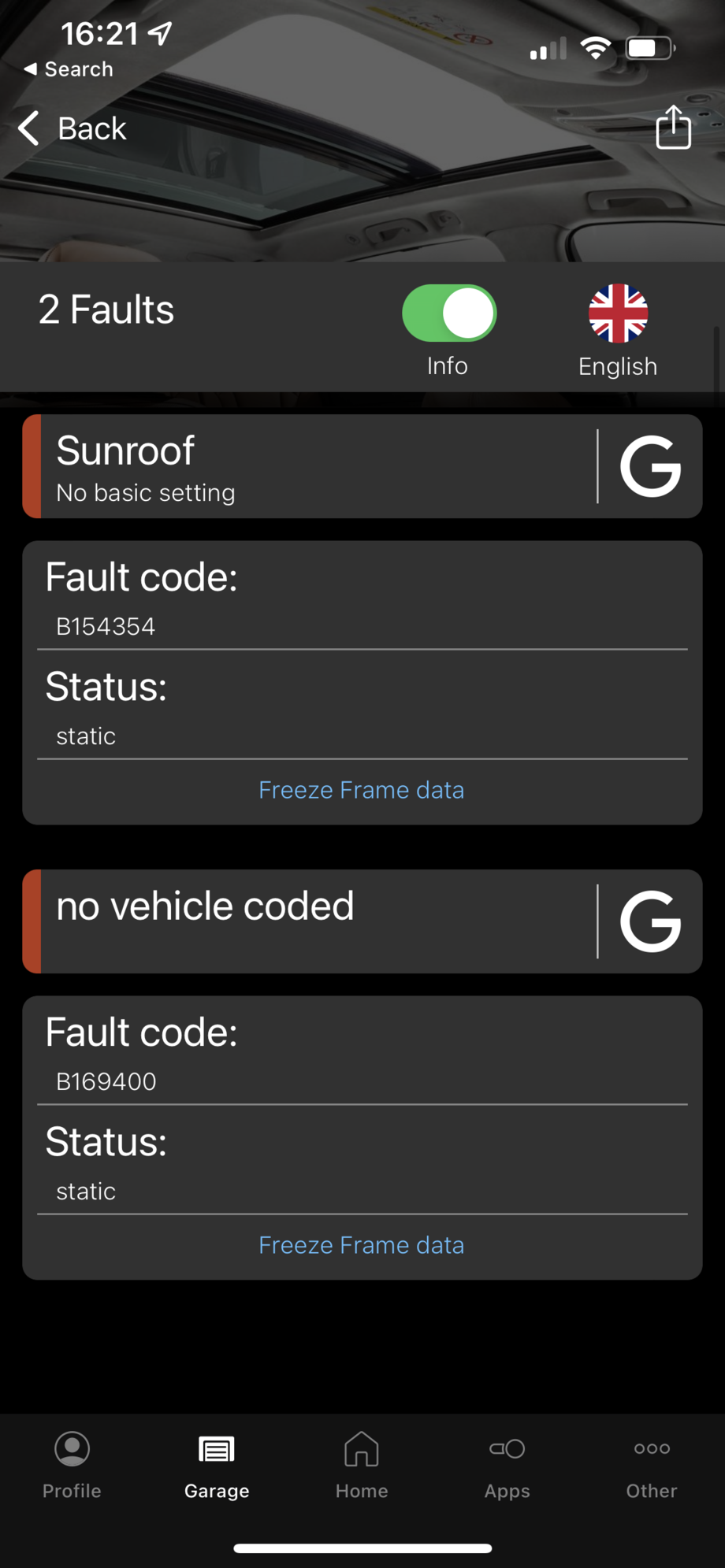 Help OBDEleven messed up sunroof basic settings - AudiWorld Forums