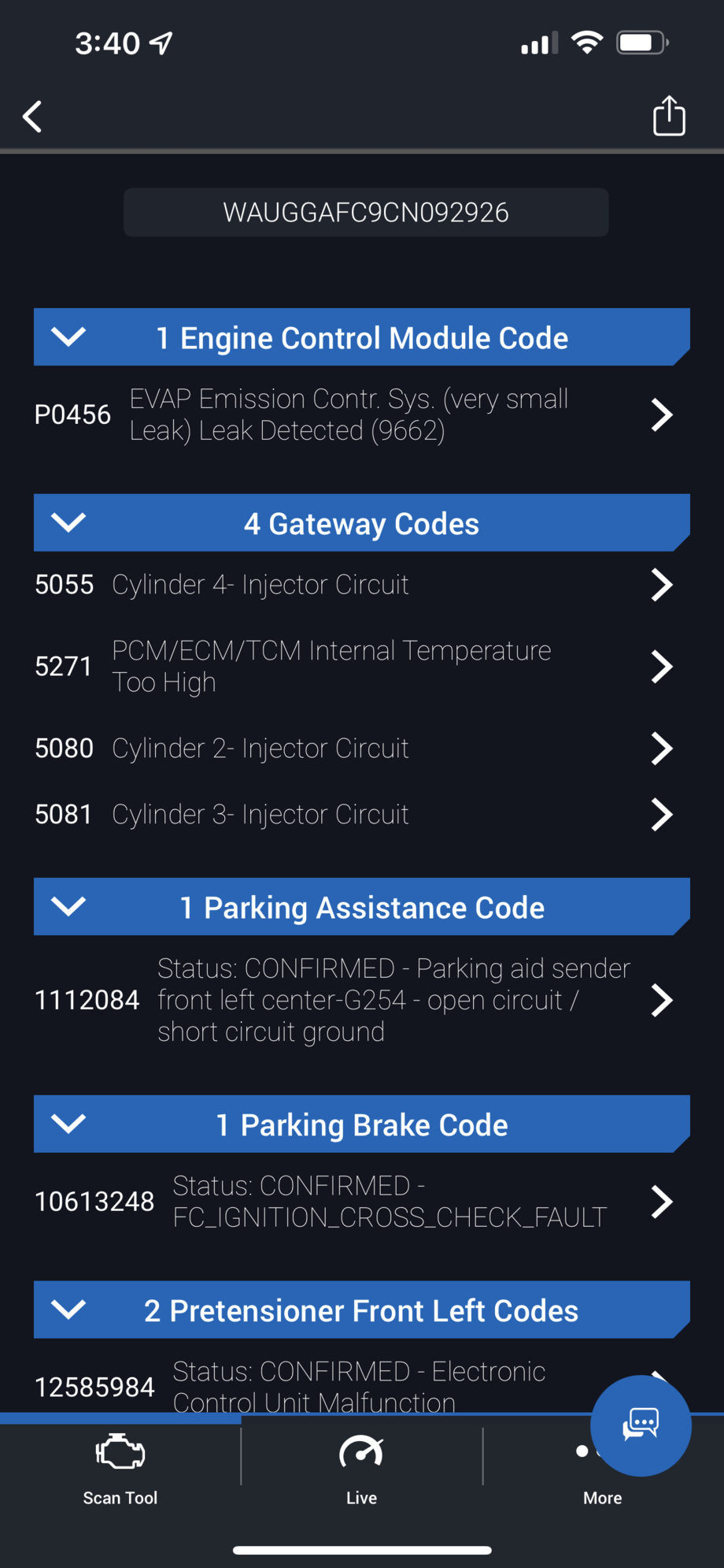 Codes in Bluedriver obd that I don't recognize I need help! - AudiWorld Forums