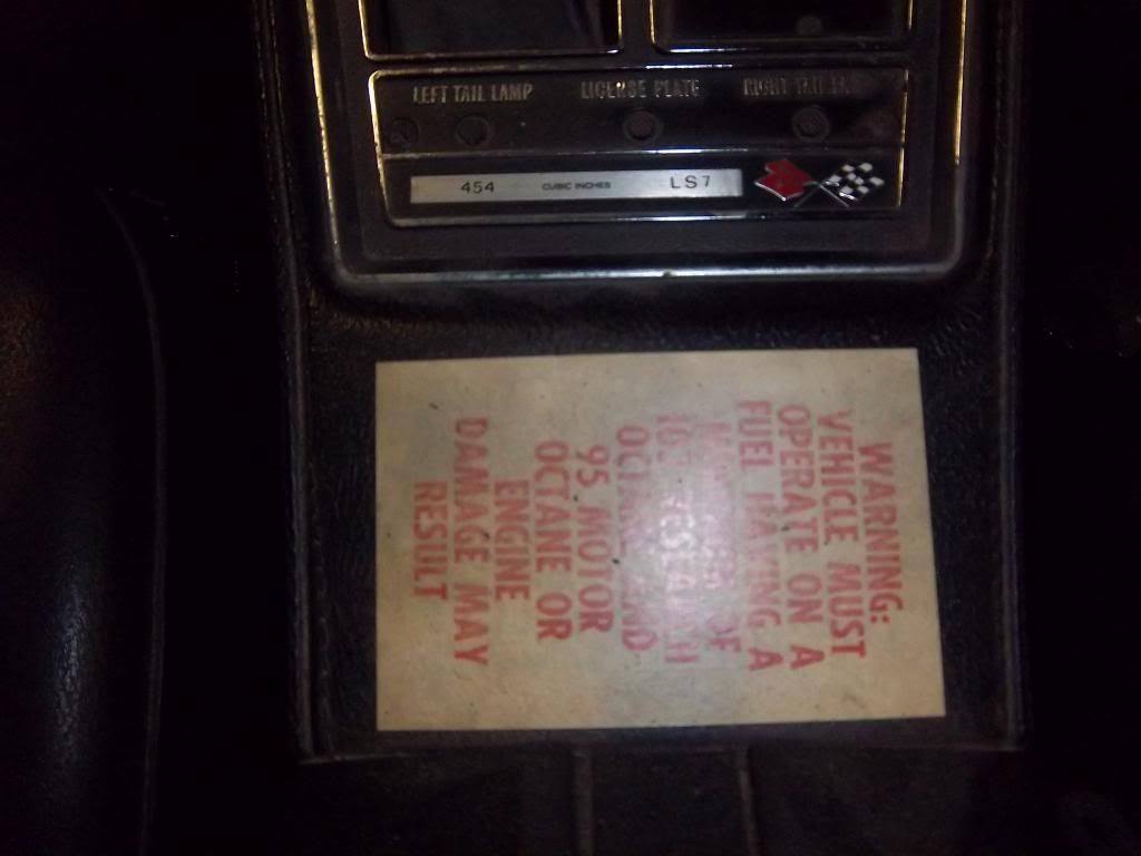 Corvette Data Plate 454 LS7 - CorvetteForum - Chevrolet Corvette Forum ...