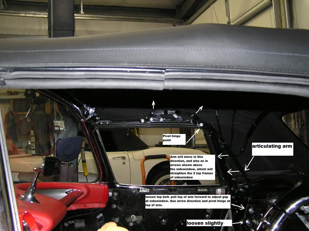 C1 57 Convertible top frame adjustments - CorvetteForum - Chevrolet ...
