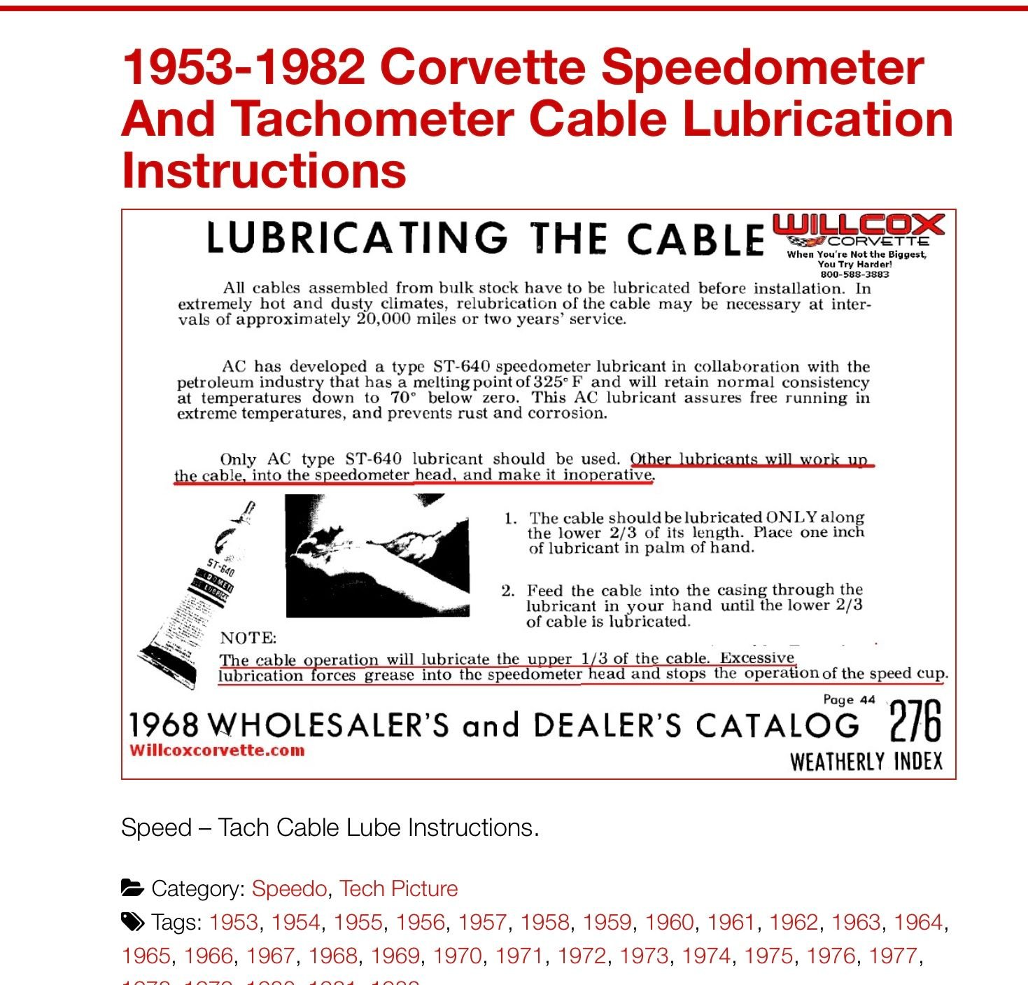 C2 Lubricating speedo cable from the bottom end - CorvetteForum ...