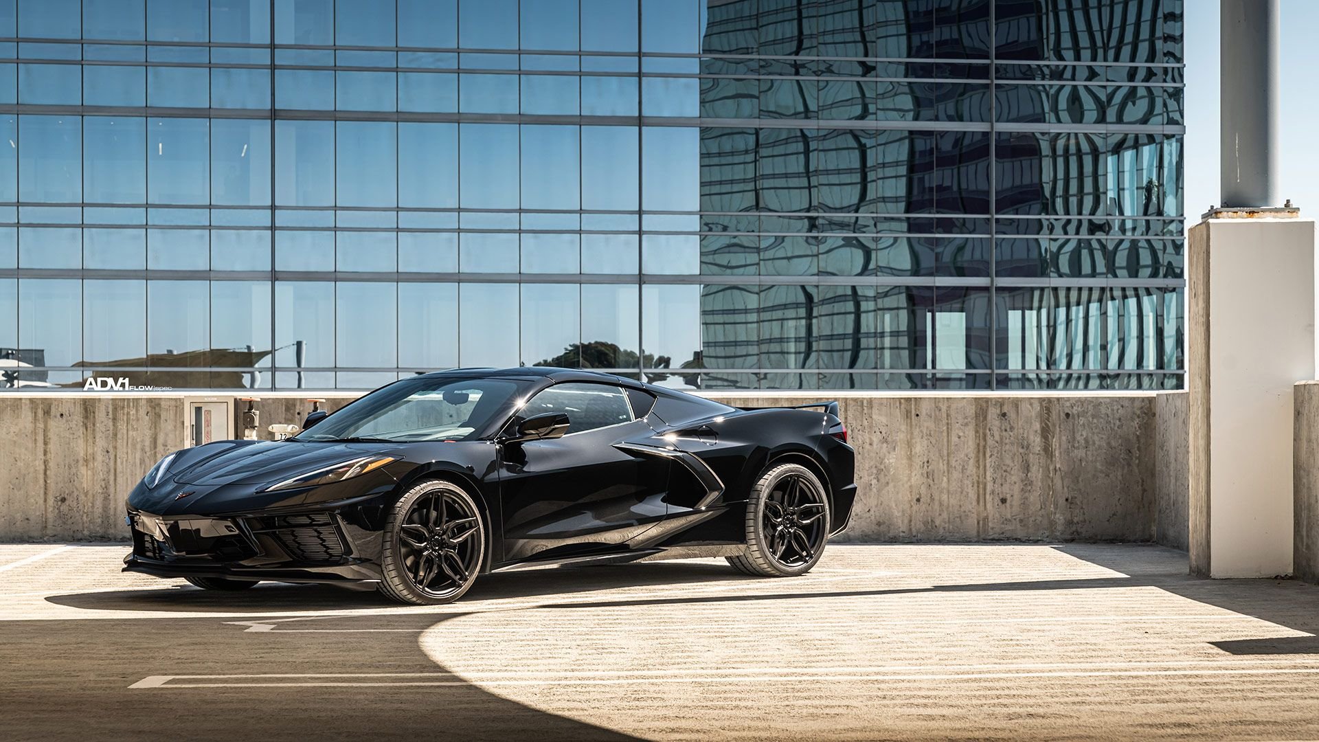 First C8 on ADV1 Flowspec Wheels - Black on Black - CorvetteForum ...