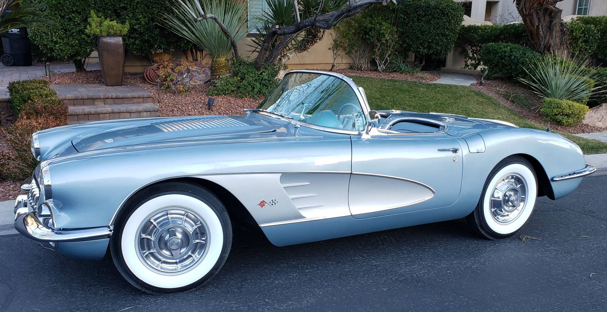 FS (For Sale) 1958 Corvette C1 Silver Blue, Both Tops, 283, 245. 4 ...