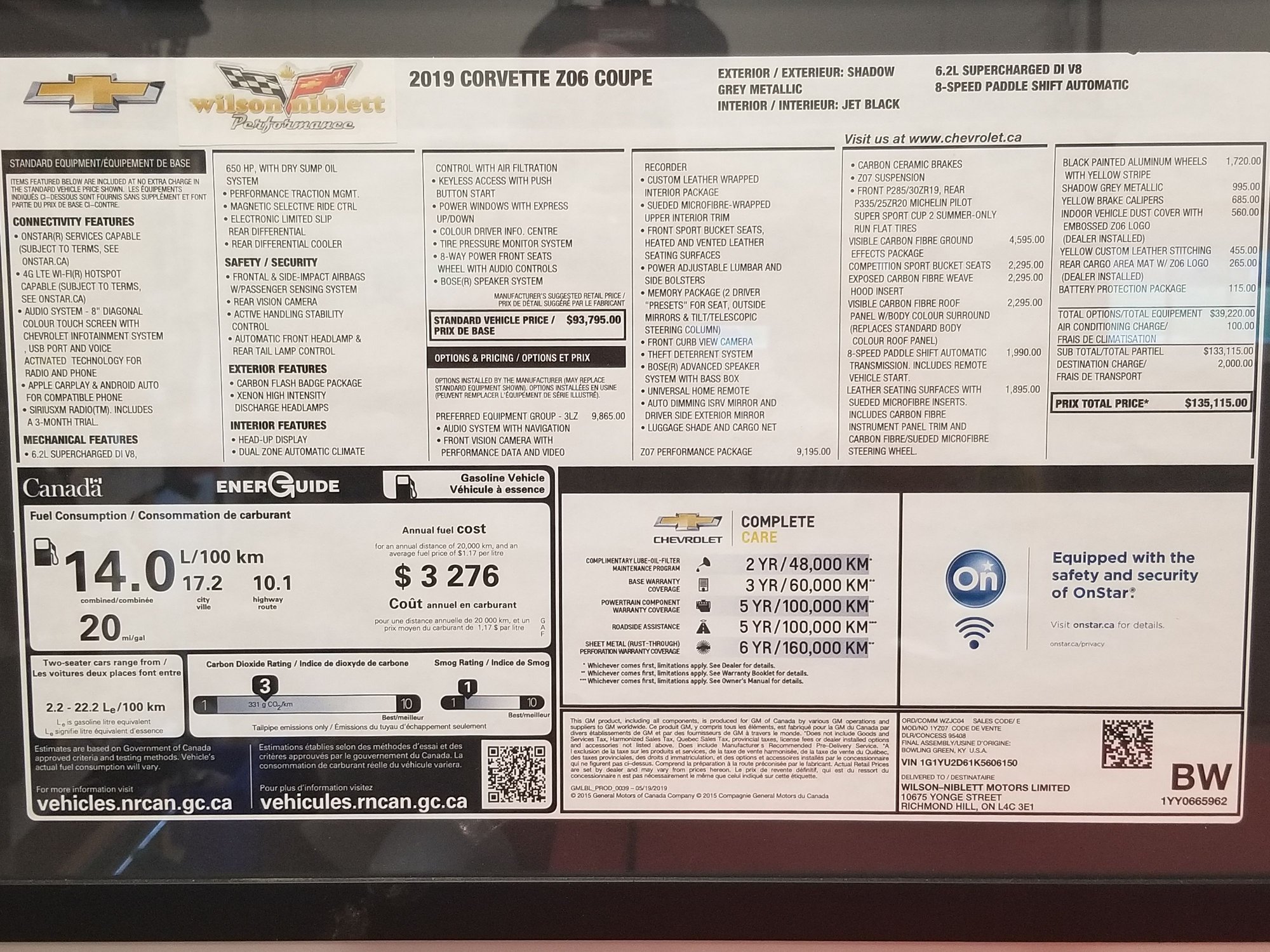 Canadian Window Sticker - help needed - CorvetteForum - Chevrolet ...