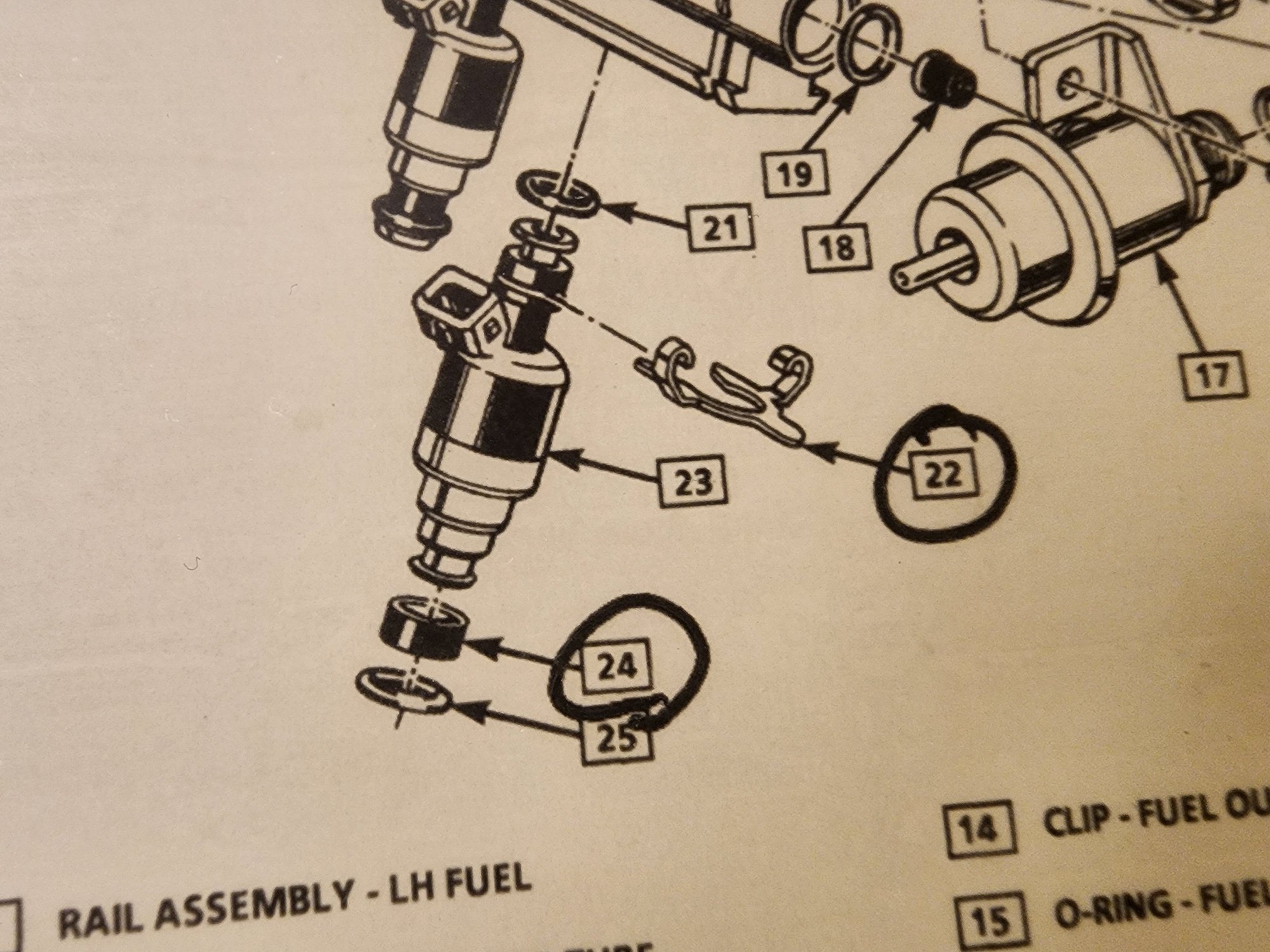 Fuel injectors are missing nylon backup o ring collar and injector ...