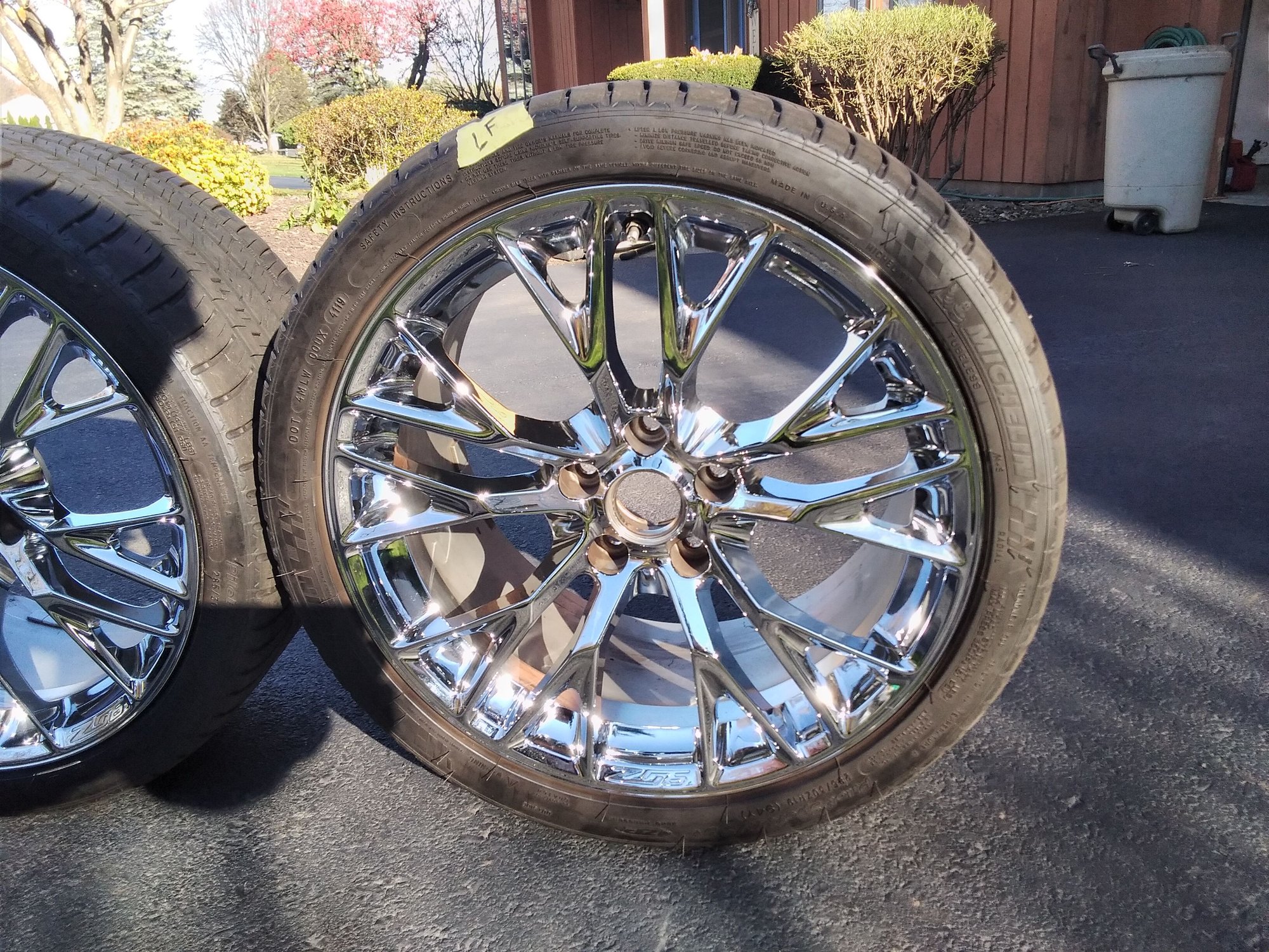 FS (For Sale) Set of C7 Z06 Repaired OEM Chrome Wheels with Michelin ...