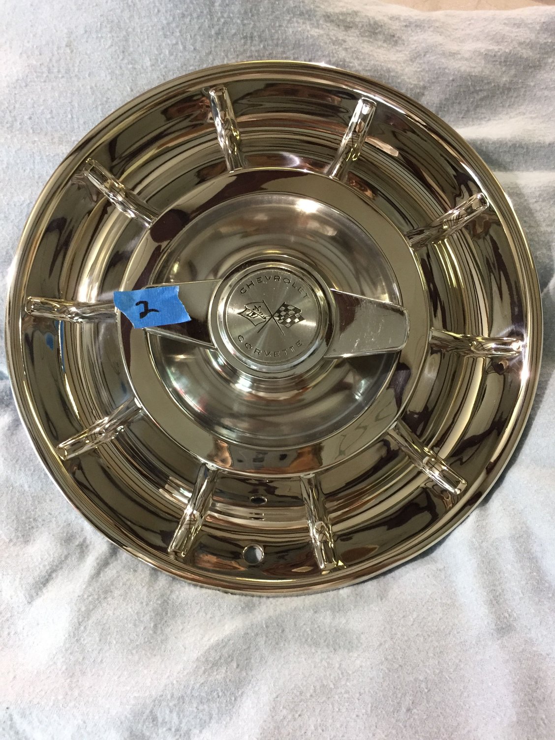 FS (For Sale) 56-57-58 Original Professionally Polished hub caps ...