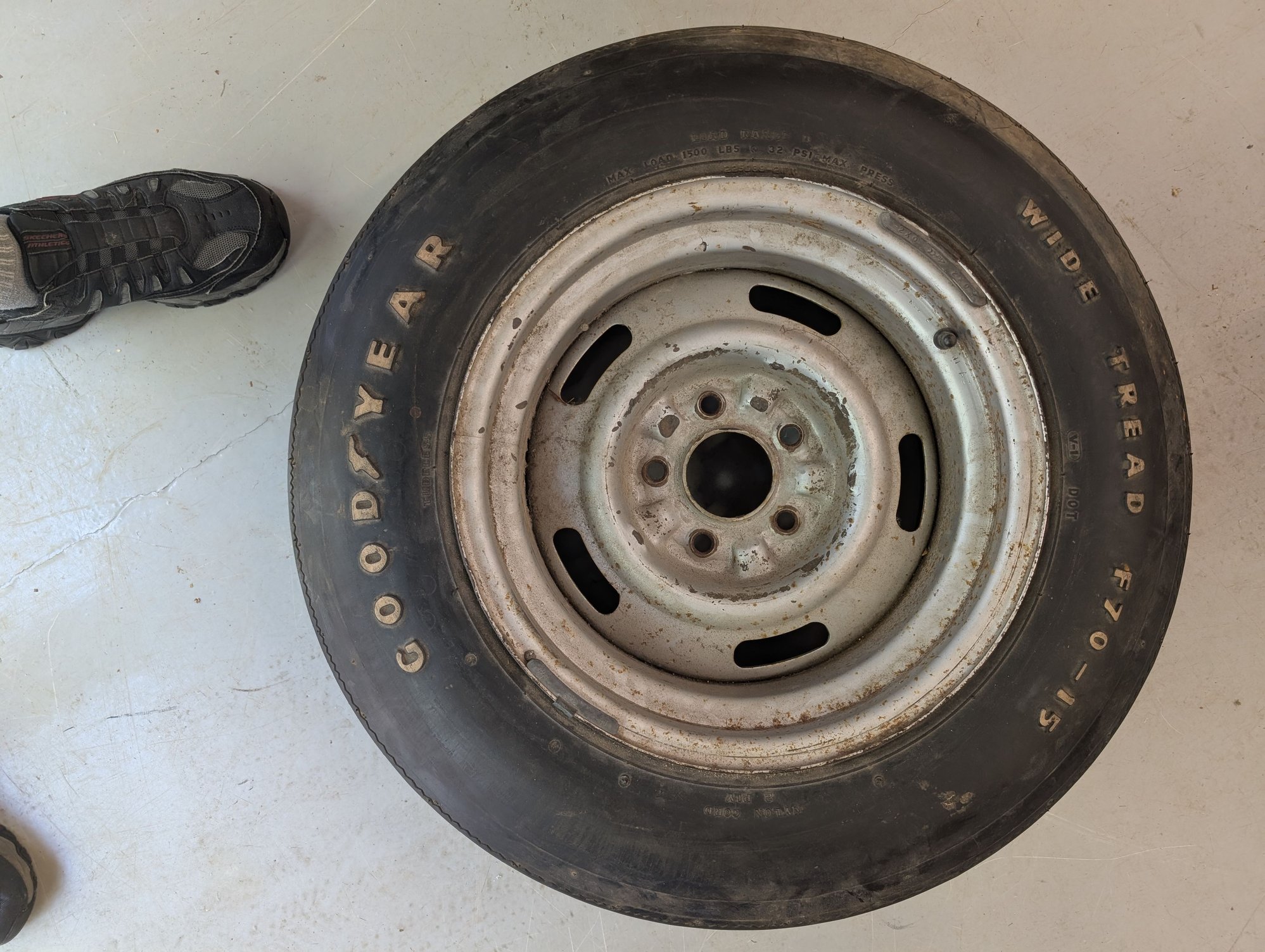 FS (For Sale) 1972 Original Spare Tire and Wheel Goodyear White Letters ...