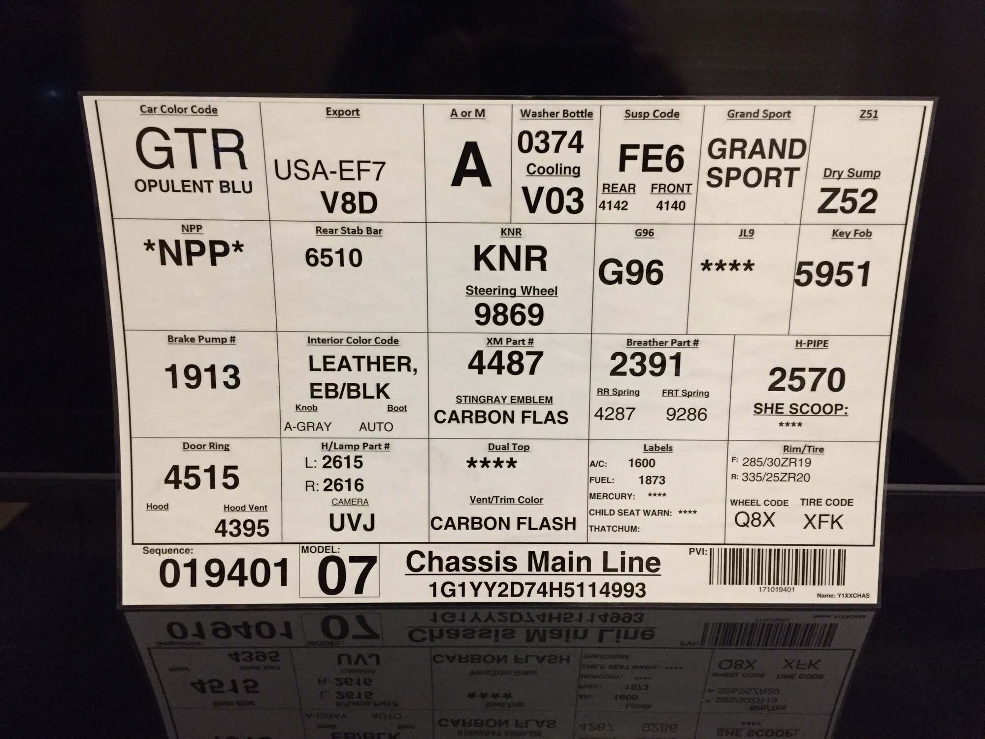 Laminated sticker and build sheets... - CorvetteForum - Chevrolet ...