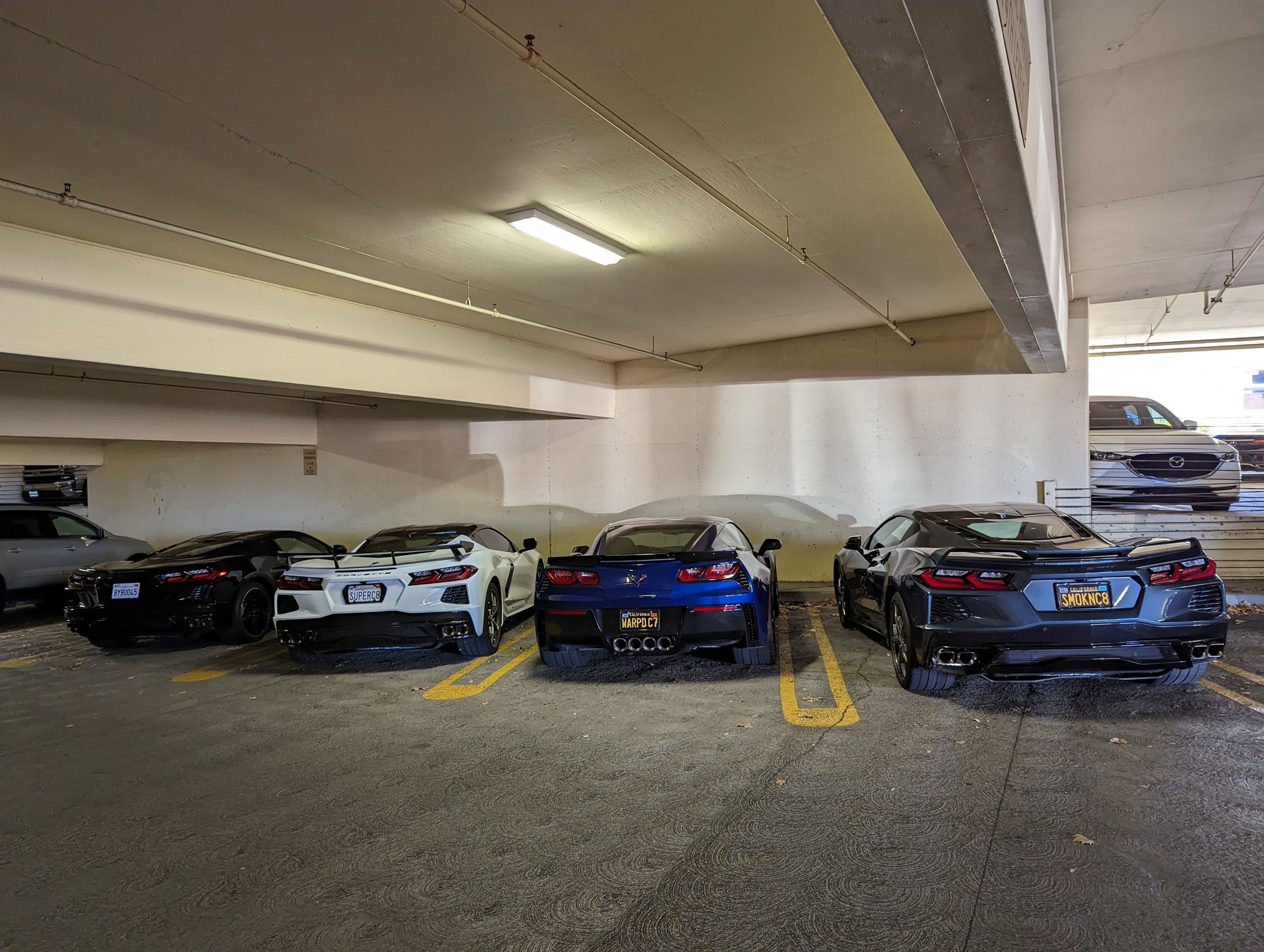 Spotted in Napa: a trio of C8s with a C7 - CorvetteForum - Chevrolet ...