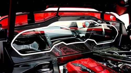 Coupe Rear Window Carbon Fiber Frame W Stainless Steel Trim for 2020 ...