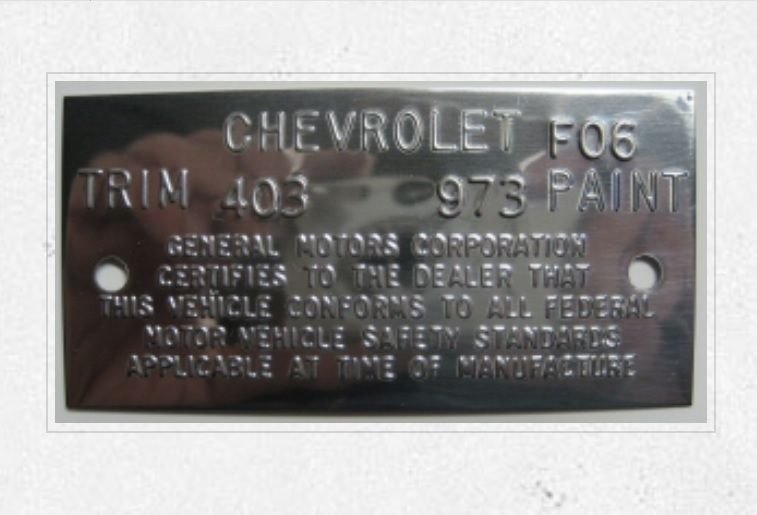 What to do about a missing Trim tag? - CorvetteForum - Chevrolet ...