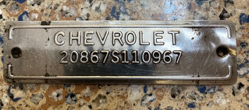 1962 Corvette VIN Plate - CorvetteForum - Chevrolet Corvette Forum Discussion