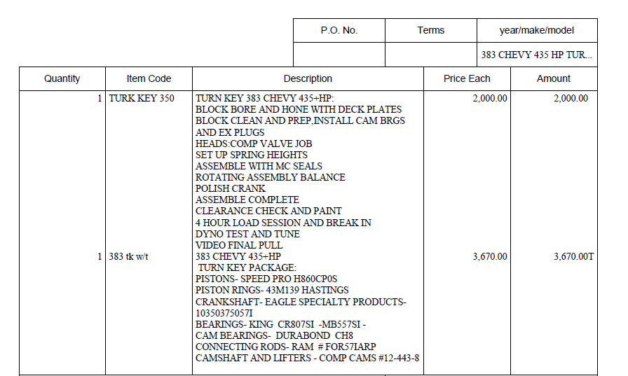 Engine invoice imput - CorvetteForum - Chevrolet Corvette Forum Discussion