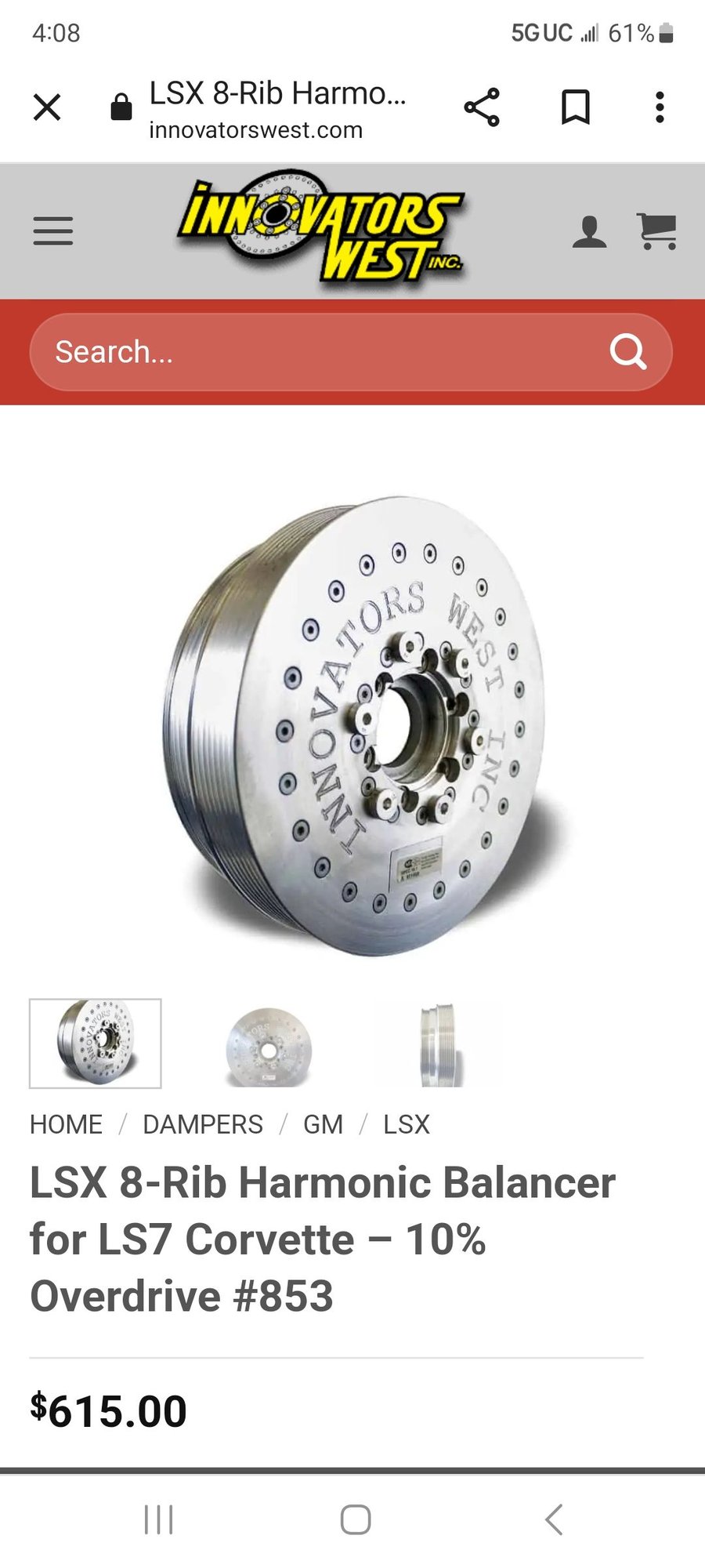 FS (For Sale) C6 Z06 LS7 Innovators West 10% Overdrive Crank Balancer ...