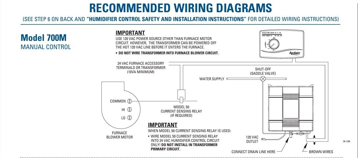 Wiring Aprilaire 700M to Carrier Comfort FJ4 - DoItYourself.com ...