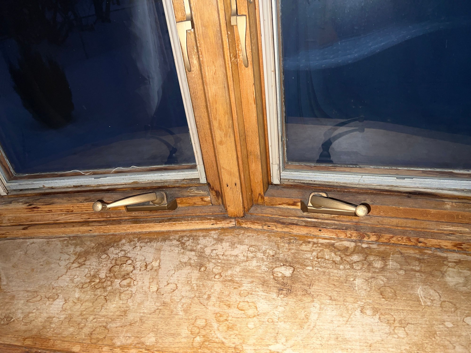 Bay window rotting on the outside and causing some water spots to ...