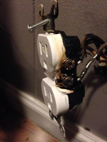 Electrical outlet melted - DoItYourself.com Community Forums