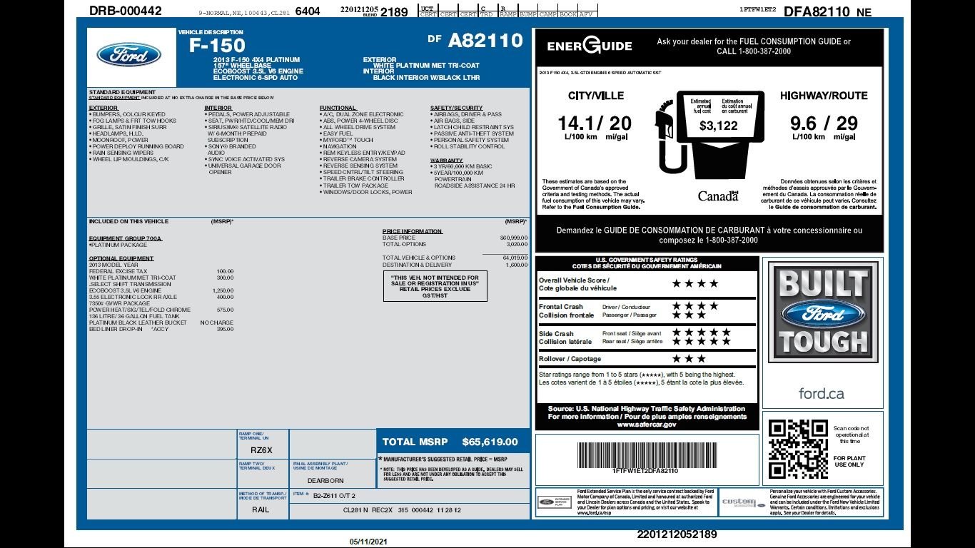 Truck hunting. Looking for original window sticker? - Ford F150 Forum ...