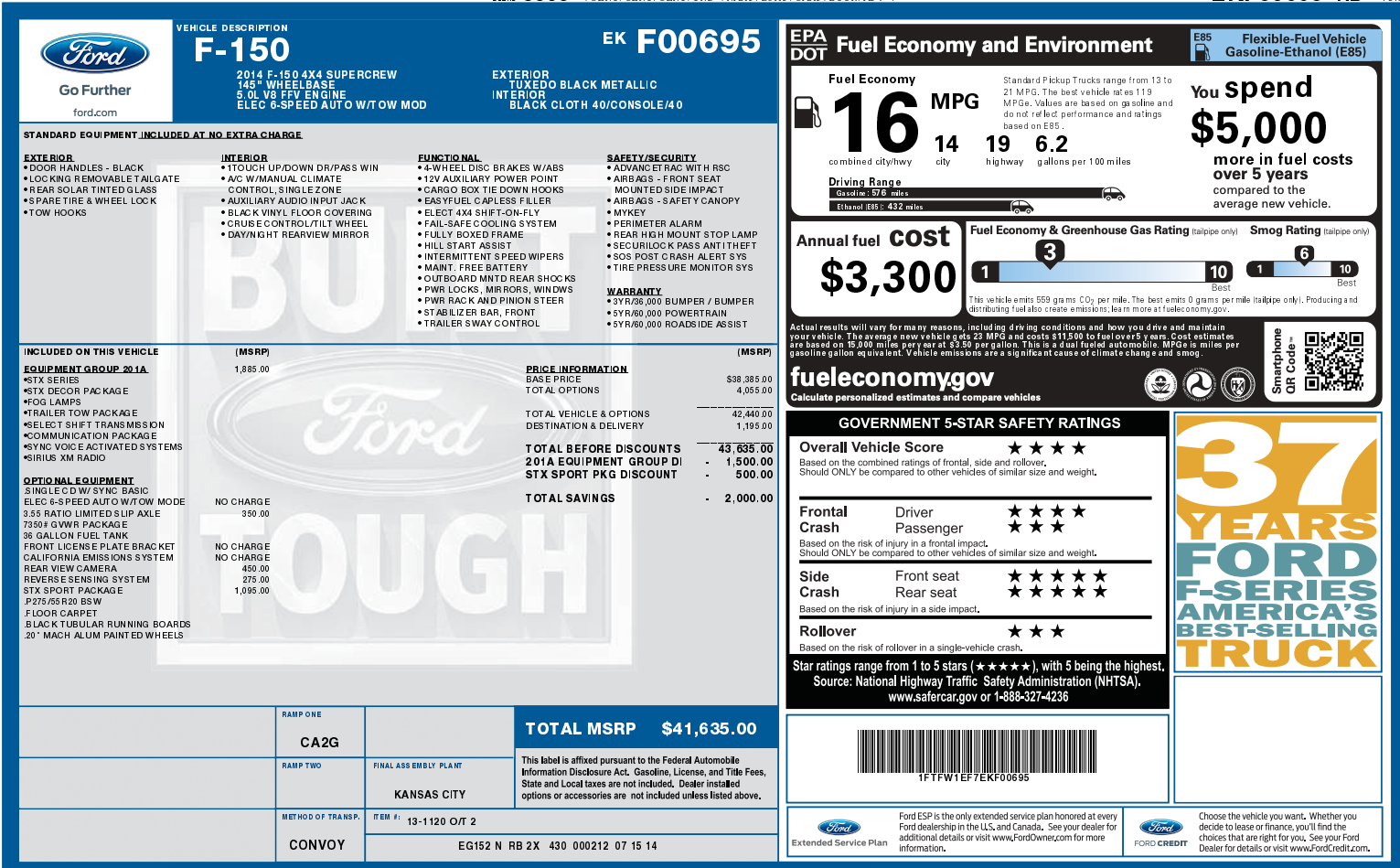 Window sticker lookup - Page 6 - Ford F150 Forum - Community of Ford ...