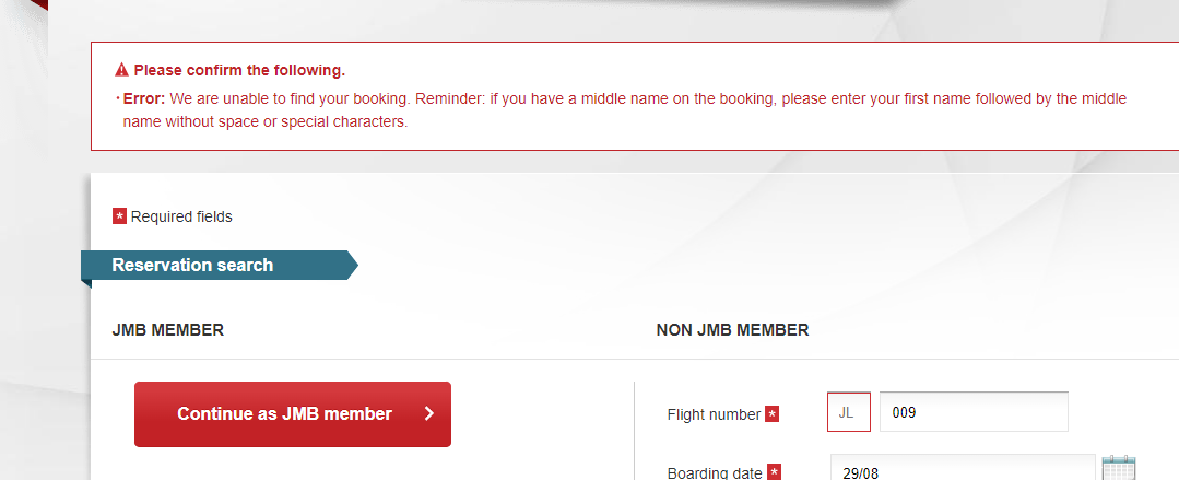 AA ticket w/ JAL flights (AA codeshare) - MH website still work to ...