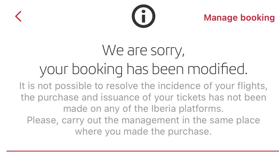 Warning message when viewing booking on IB - FlyerTalk Forums