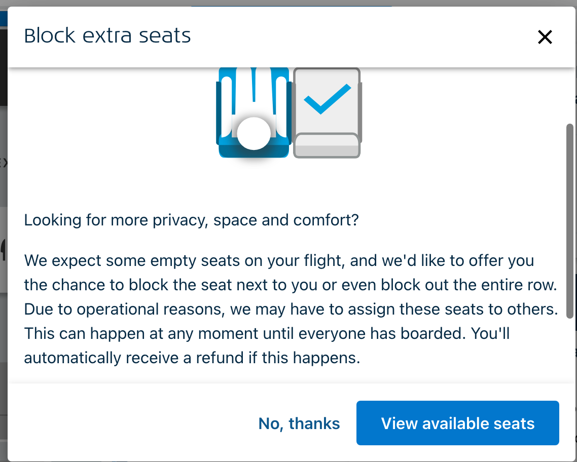Block Extra Seats - FlyerTalk Forums