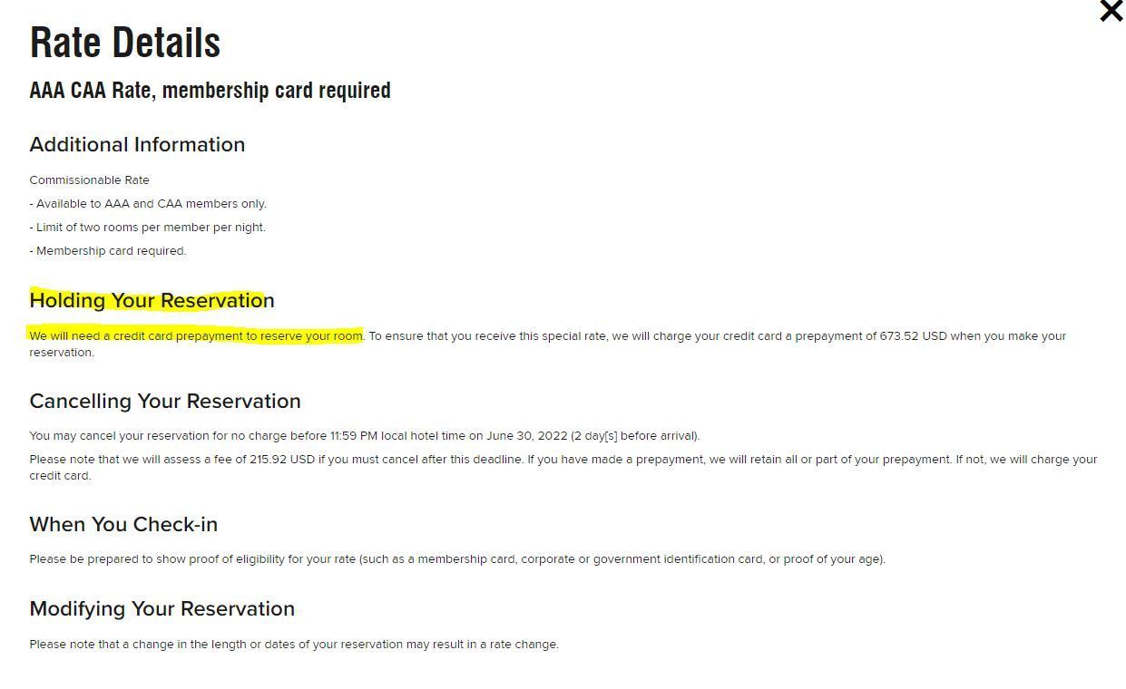 Hotel requiring 'deposit' of full stay price - Page 2 - FlyerTalk Forums