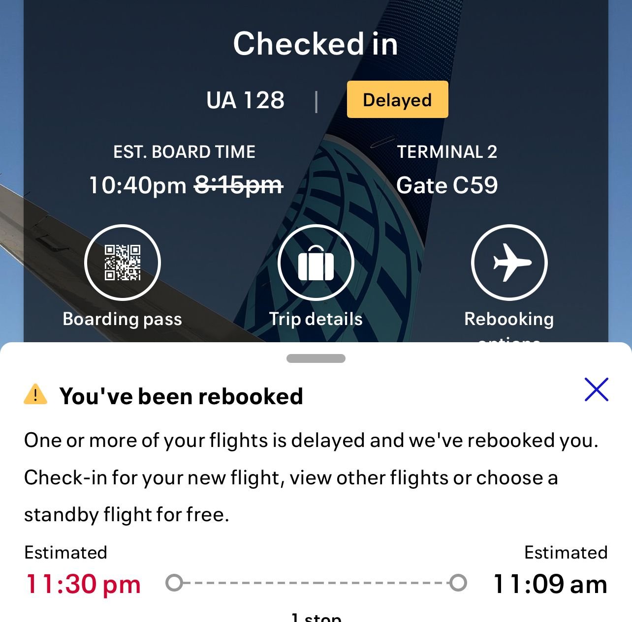 App says, “you have been rebooked” but the flights are the same ...