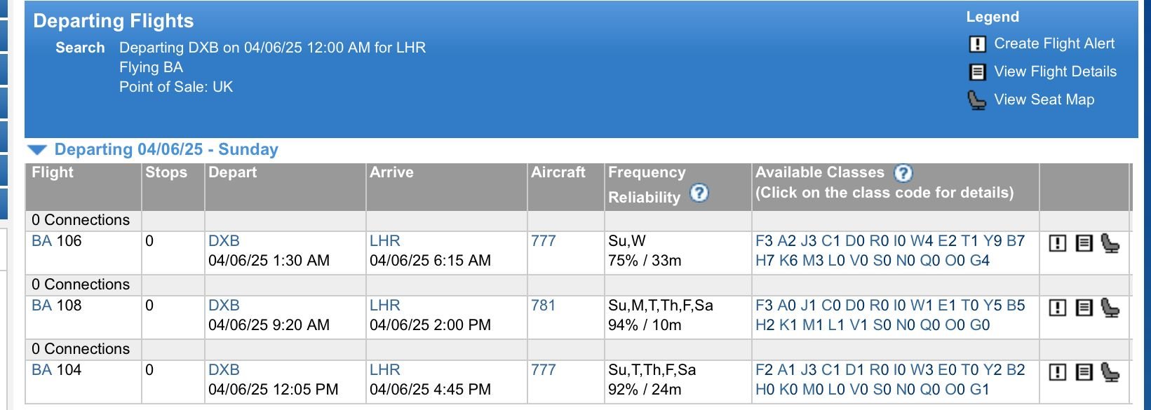 Help to check BA seat availability and BA flight loads | 2024/25 ...