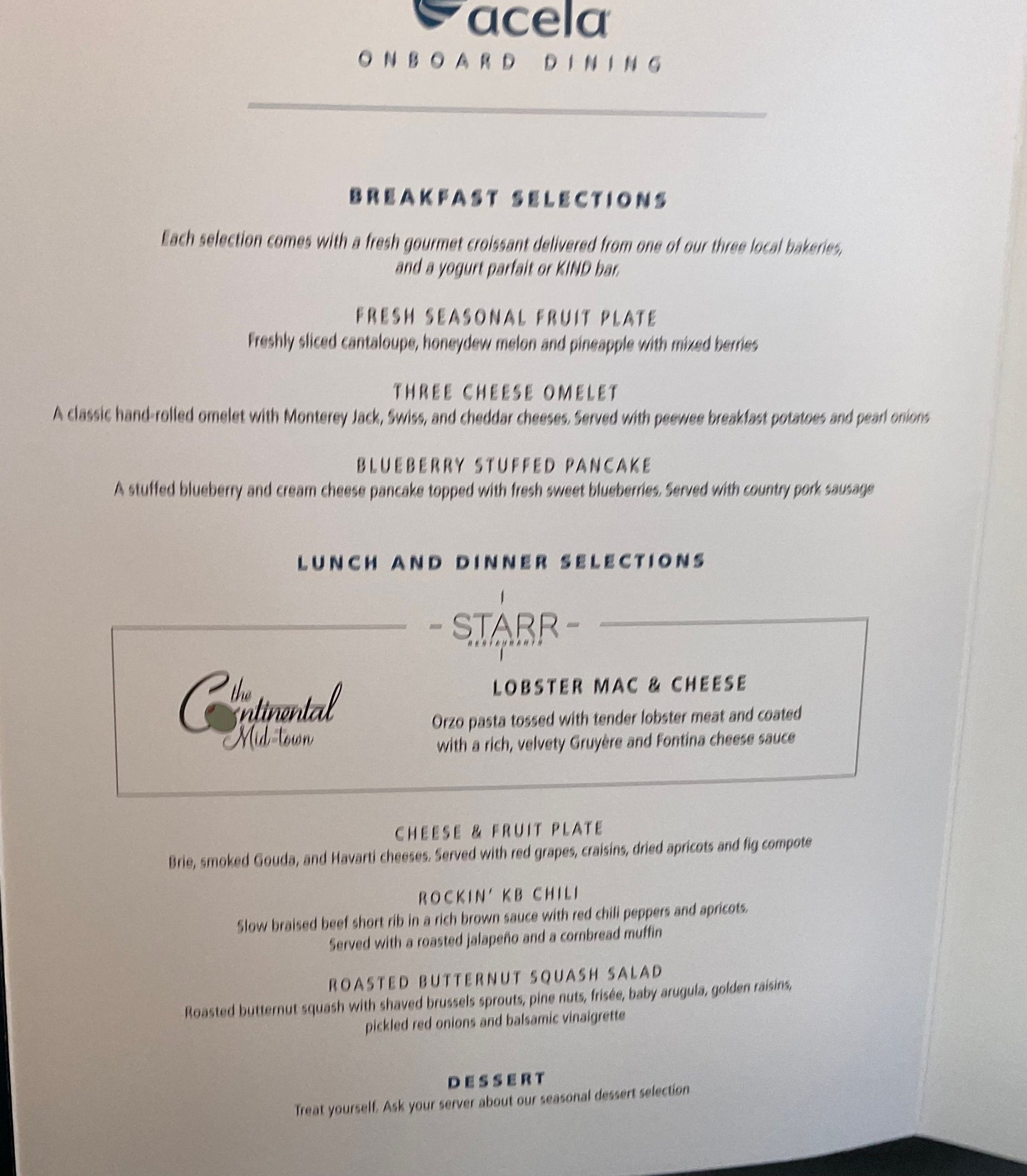 New Acela Menus - Page 3 - FlyerTalk Forums