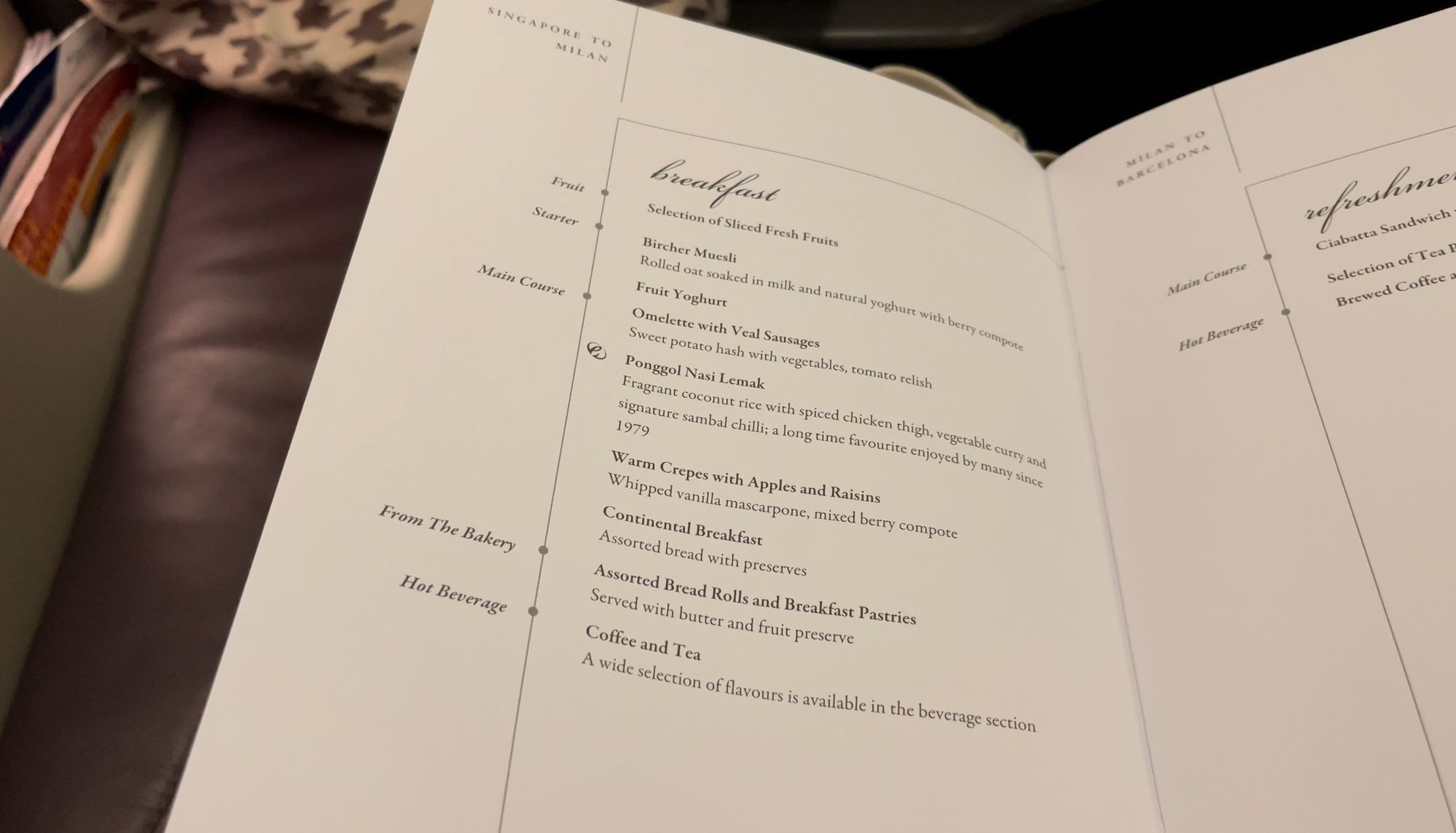 Flight review: Syd to Sin to Milan - business class (A380 and A350 ...