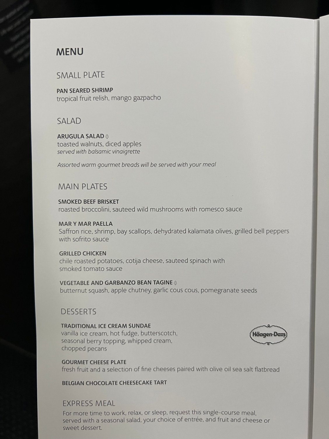 2025 AA International Meal / Meals - menu / photos / etc. (master ...